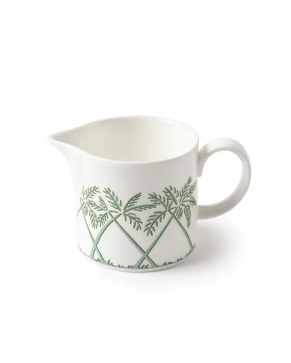 PINK HOUSE Fine Bone China Cream Jug Palms - Green