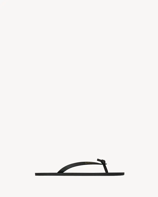 Saint Laurent Pool Flip-flops In Smooth Leather - Black