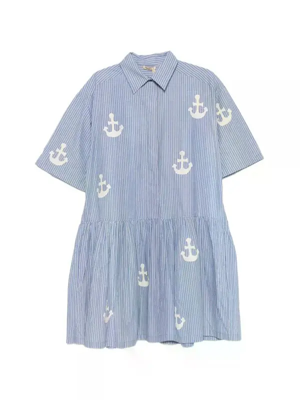 STELLA NOVA Striped Mini Dress With Anchor Appliqu