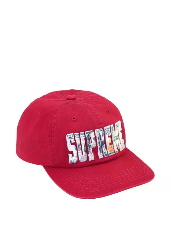 Supreme Money Logo-embroidery 6-panel Hat - Red