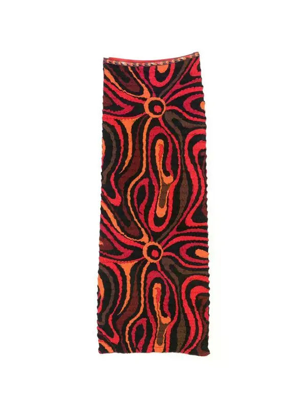 Emilio Pucci Iride Print Puckered Texture Maxi Skirt