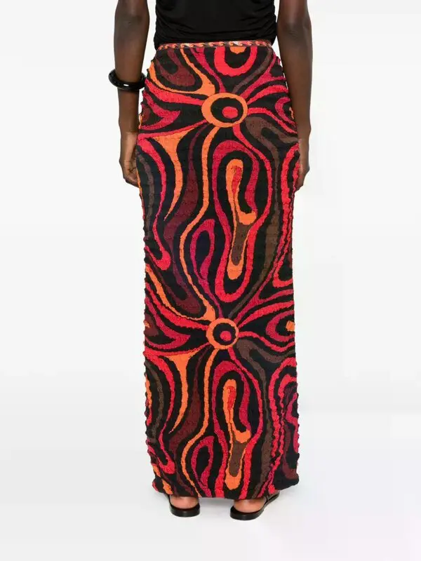 Emilio Pucci Iride Print Puckered Texture Maxi Skirt