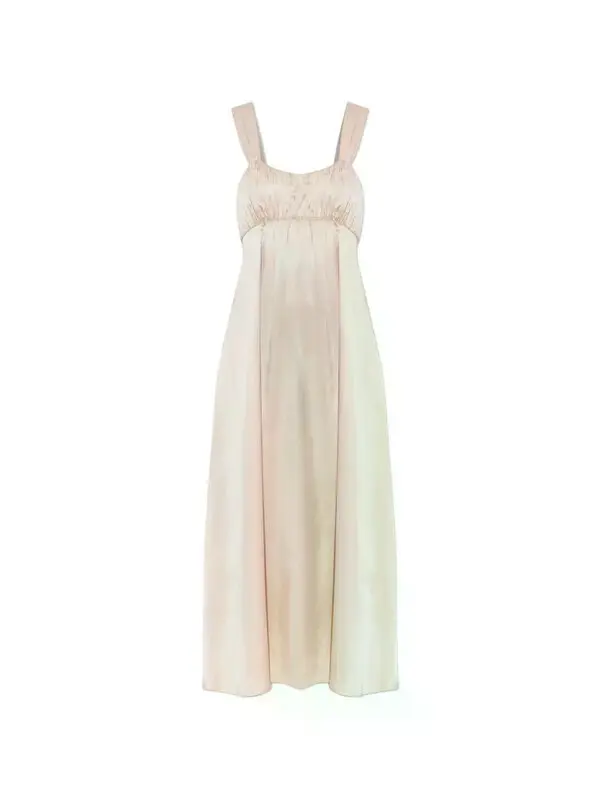 Chloé Gathered Silk Midi Dress