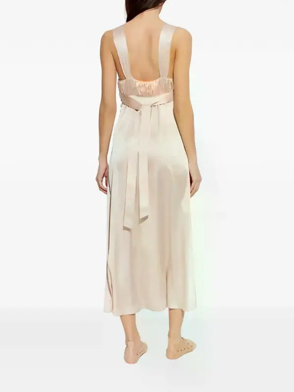 Chloé Gathered Silk Midi Dress