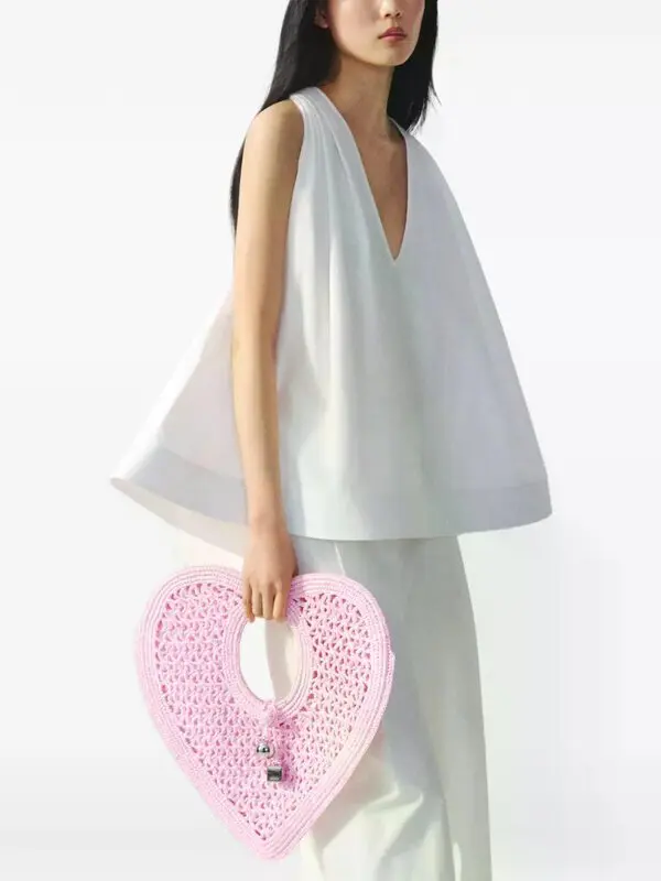 Jacquemus Norma Sleeveless V-neck Blouse With Rond-carré Brooch