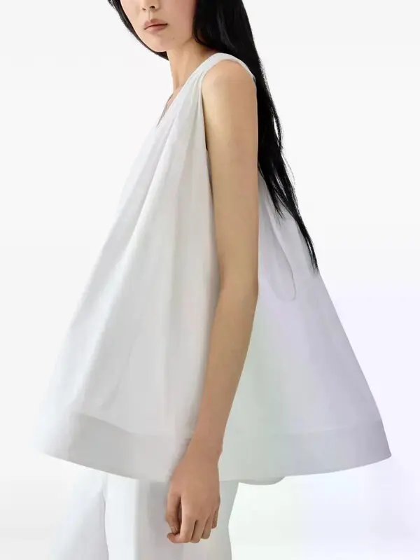 Jacquemus Norma Sleeveless V-neck Blouse With Rond-carré Brooch