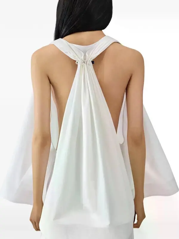 Jacquemus Norma Sleeveless V-neck Blouse With Rond-carré Brooch