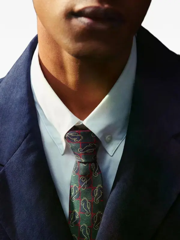 Jacquemus Silk Seahorse Motif Neck Tie