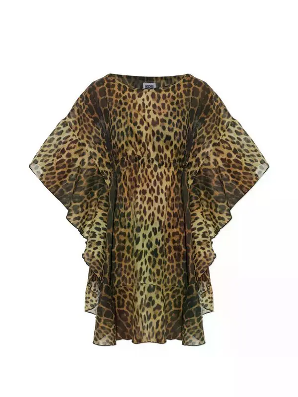 Moschino Leopard-print Ruffled Mini Dress