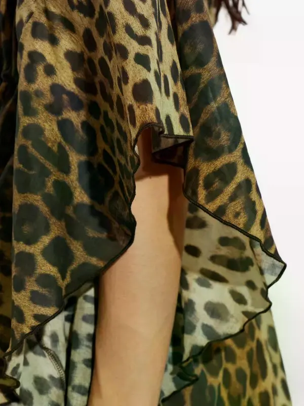 Moschino Leopard-print Ruffled Mini Dress