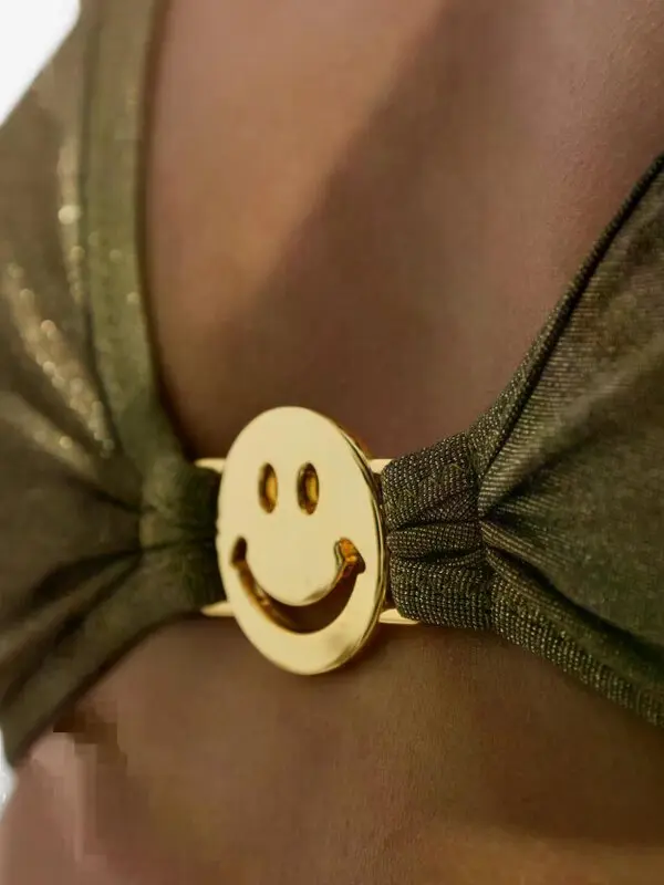 Moschino Smiley Bikini Top - Green