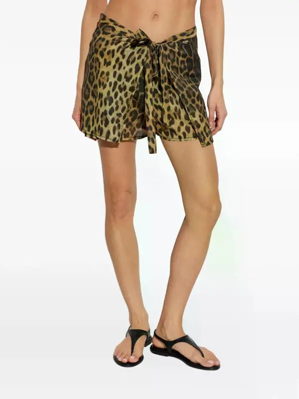 Moschino Leopard-print Wrap Short Pareo