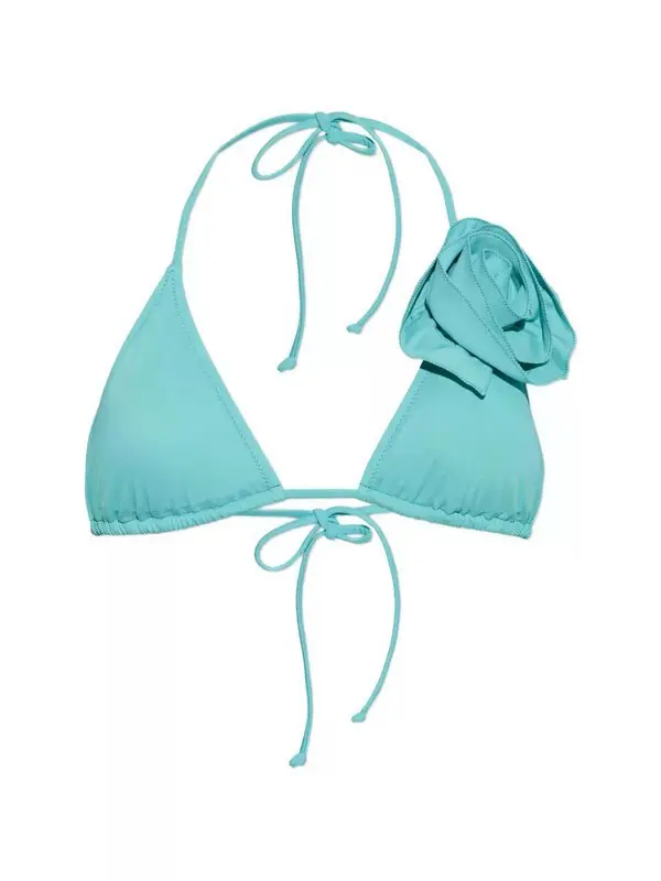 Moschino Rose Detail Bikini Top - Blue
