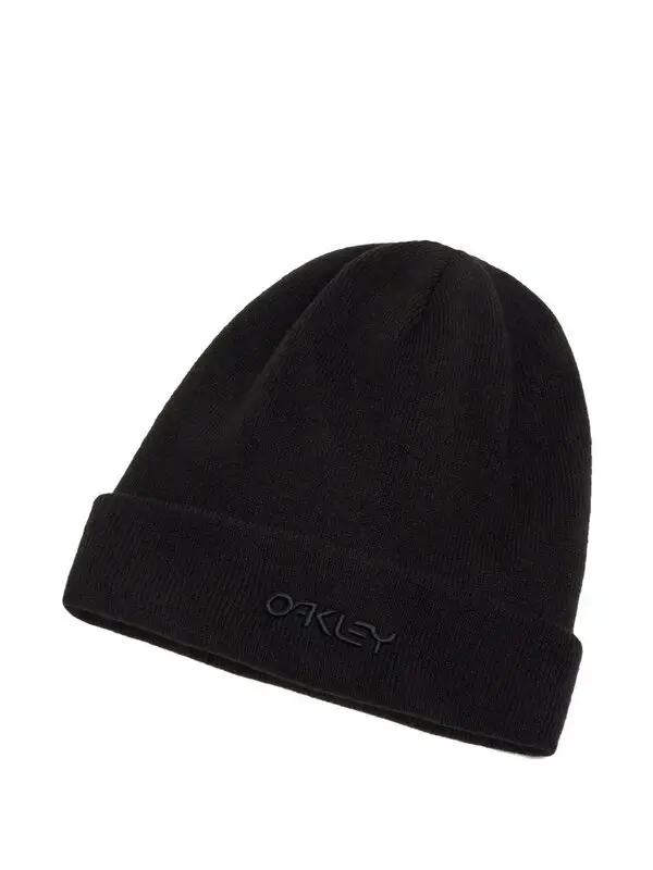 Oakley Embroidered Logo Ribbed Beanie - Black