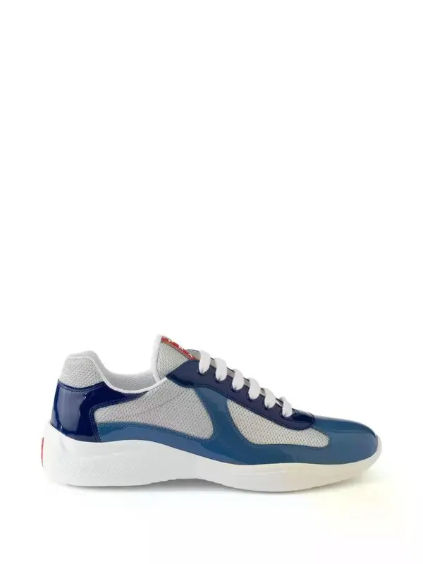 Prada Patent Leather And Technical Fabric America's Cup Sneakers - Blue