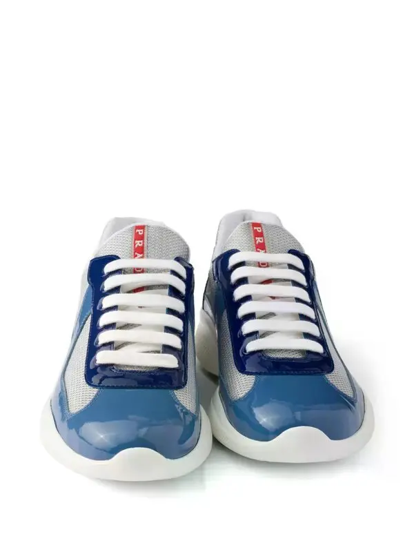 Prada Patent Leather And Technical Fabric America's Cup Sneakers - Blue
