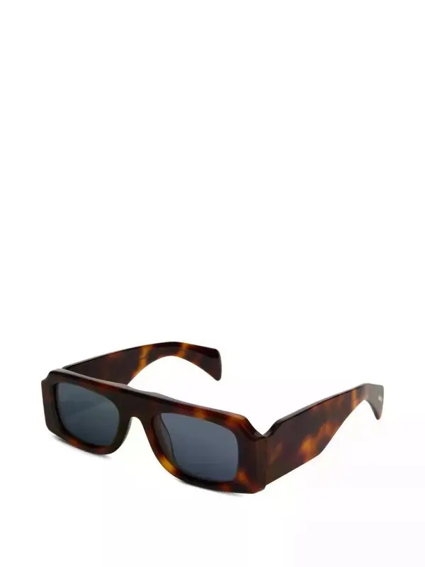 JIL SANDER Sculptural Rectangle Frame Sunglasses - Brown