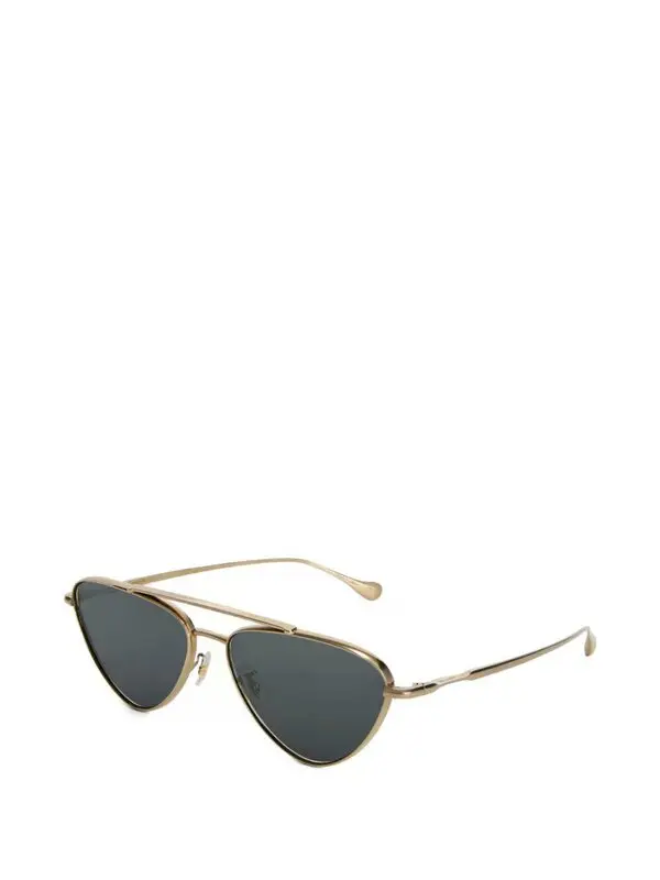 JIL SANDER Tone Titanium Pilot Frame Sunglasses - Gold