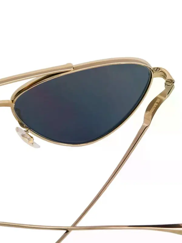JIL SANDER Tone Titanium Pilot Frame Sunglasses - Gold