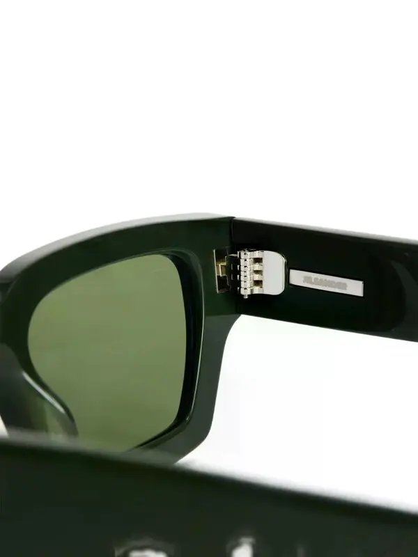 JIL SANDER Rectangular Frame Sunglasses With Logo Detail - Green
