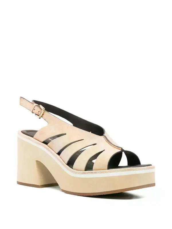 BRUNO PREMI Cut-out Platform Sandals - Neutrals