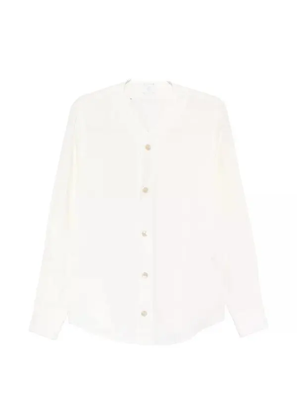 Eleventy V-neck Buttoned Shirt