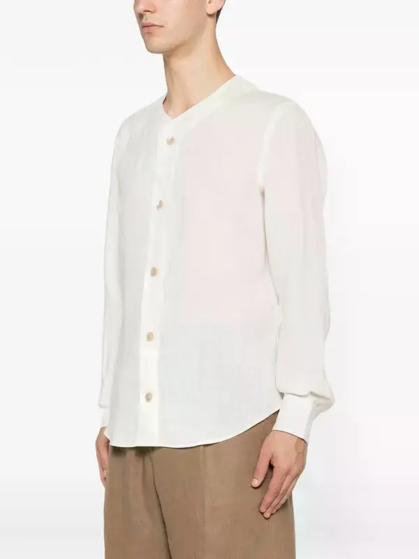 Eleventy V-neck Buttoned Shirt