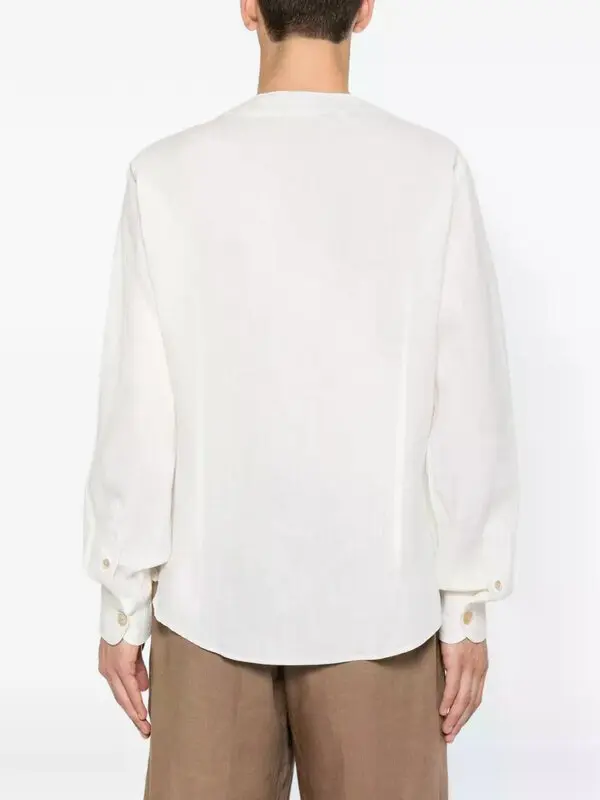 Eleventy V-neck Buttoned Shirt