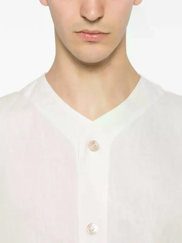 Eleventy V-neck Buttoned Shirt
