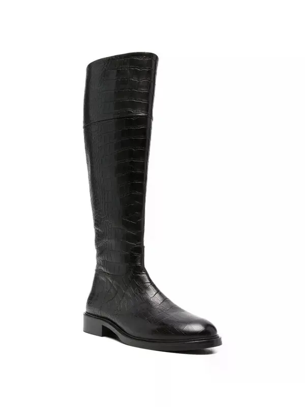 ADRIANNA FERETTI Knee-high Boots With Croc-effect Texture