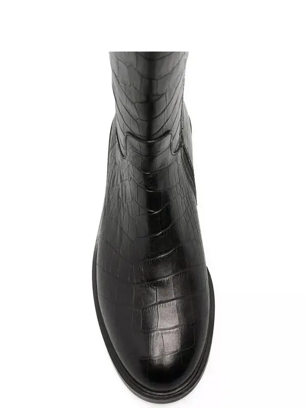 ADRIANNA FERETTI Knee-high Boots With Croc-effect Texture