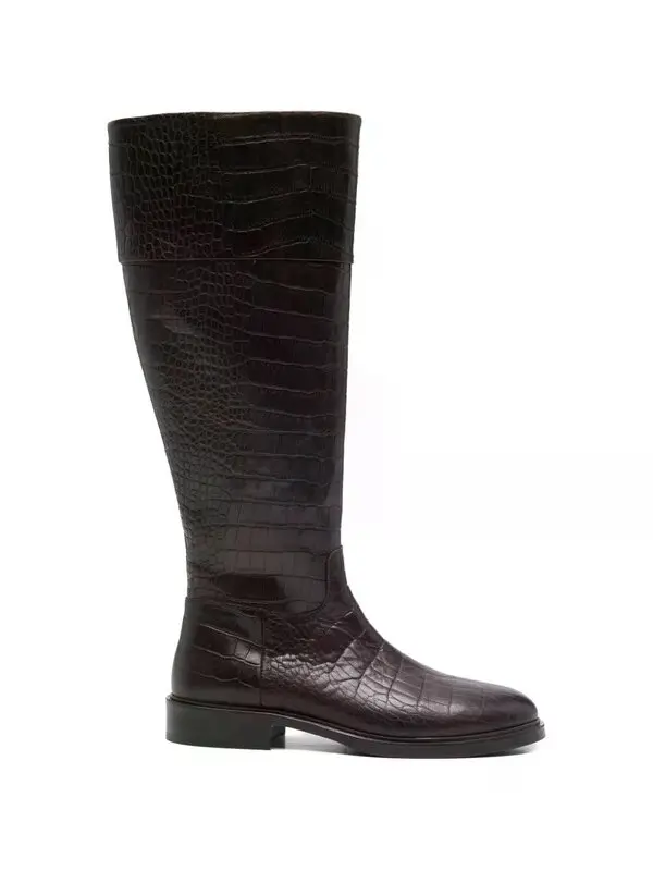 ADRIANNA FERETTI Knee-high Boots With Croc-effect