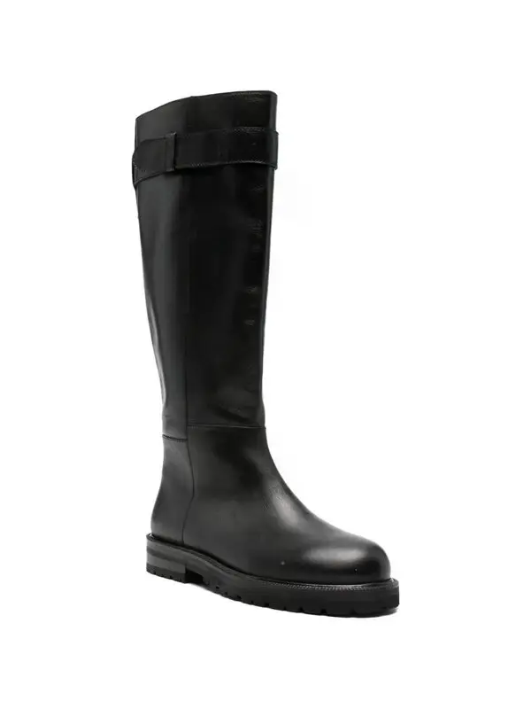 ADRIANNA FERETTI Knee-high Leather Boots With Buckle Detail