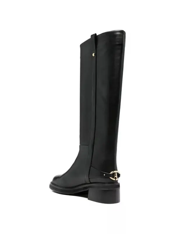 ADRIANNA FERETTI Knee-high Boots With Gold-tone Logo Plaque