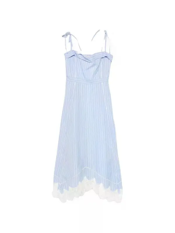 Simkhai Avalaigh Midi Dress With Lace Trim - Blue