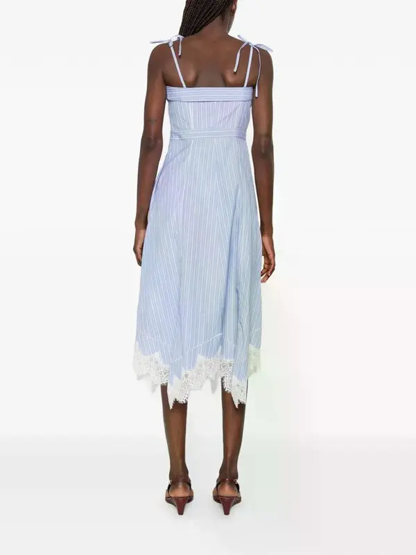 Simkhai Avalaigh Midi Dress With Lace Trim - Blue