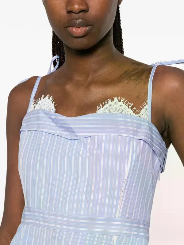 Simkhai Avalaigh Midi Dress With Lace Trim - Blue