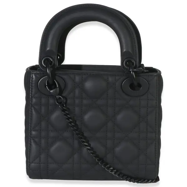 Dior Ultra Matte Supple Cannage Calfskin Lady Bag - Black