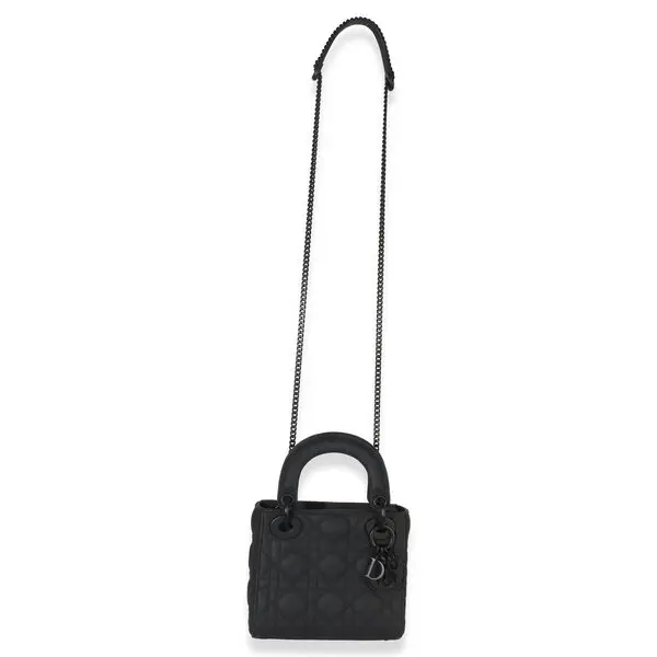 Dior Ultra Matte Supple Cannage Calfskin Lady Bag - Black
