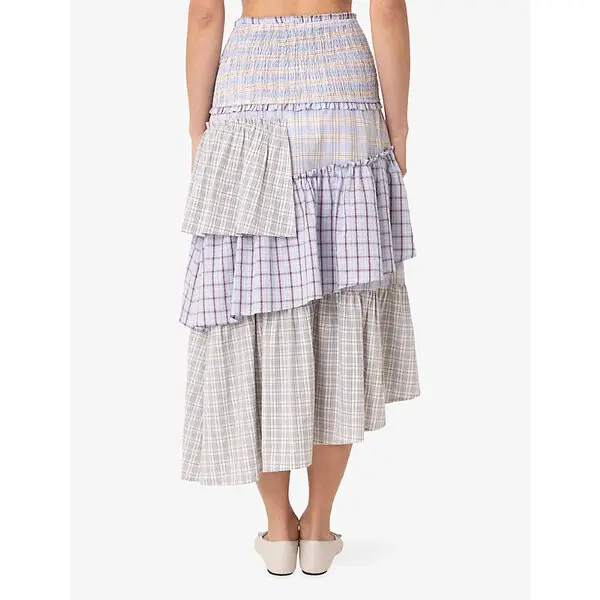 AMY LYNN Thea Tiered Cotton Midi Skirt