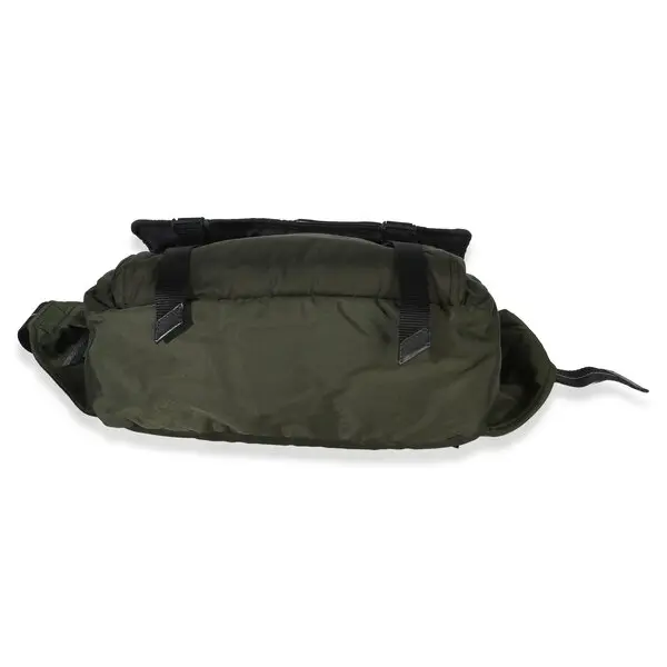 Prada Tessuto Logo Stripe Buckle Messenger Bag