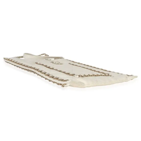 Chanel Quilted Calfskin Flat Tote - Beige