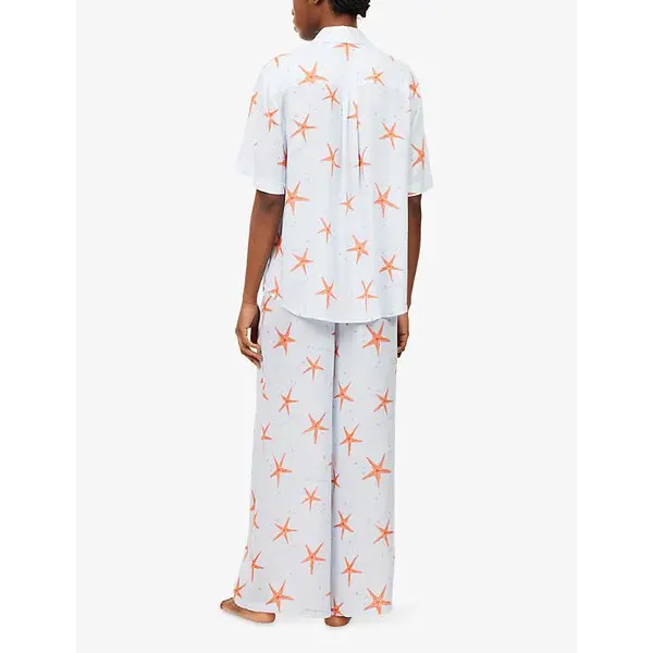 IT'S 9PM X Oceanus Antibes Starfish-print Woven Pyjama Set