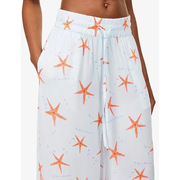IT'S 9PM X Oceanus Antibes Starfish-print Woven Pyjama Set