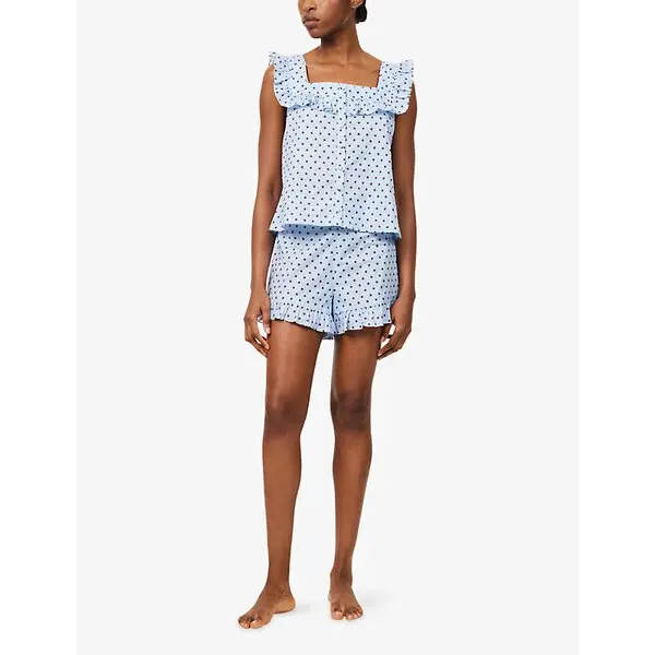IT'S 9PM Lucia Polka-dot Cotton Pyjama Set