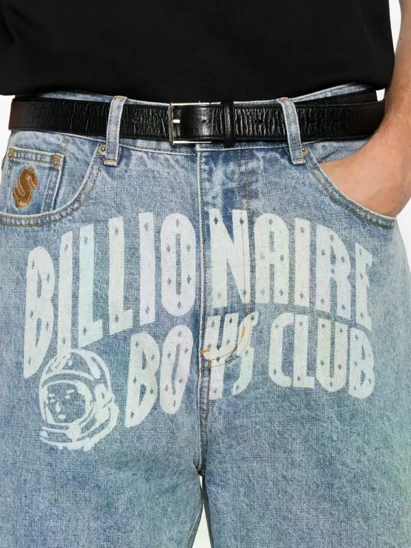 BILLIONAIRE BOYS CLUB Logo Print Denim Shorts
