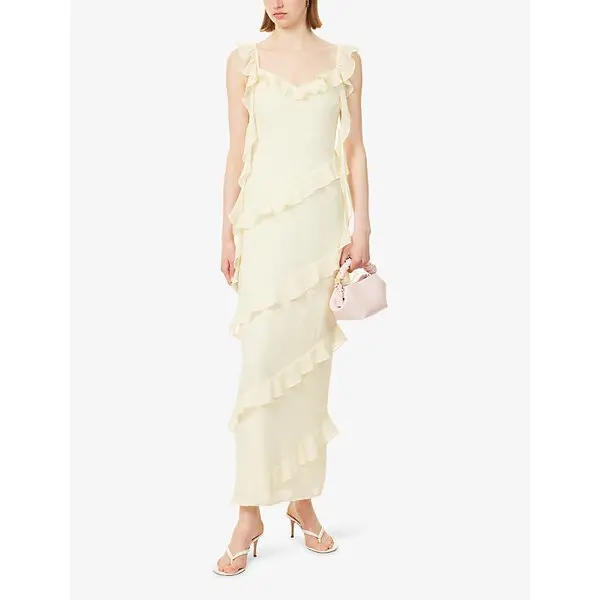 PRETTY LAVISH Ruffle Maxi Dress