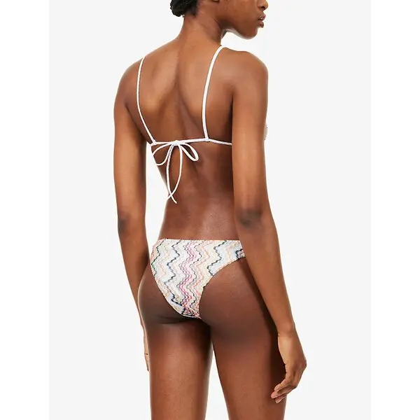 Missoni Chevron Pattern Triangle Bikini Set - Smsok-multicolor