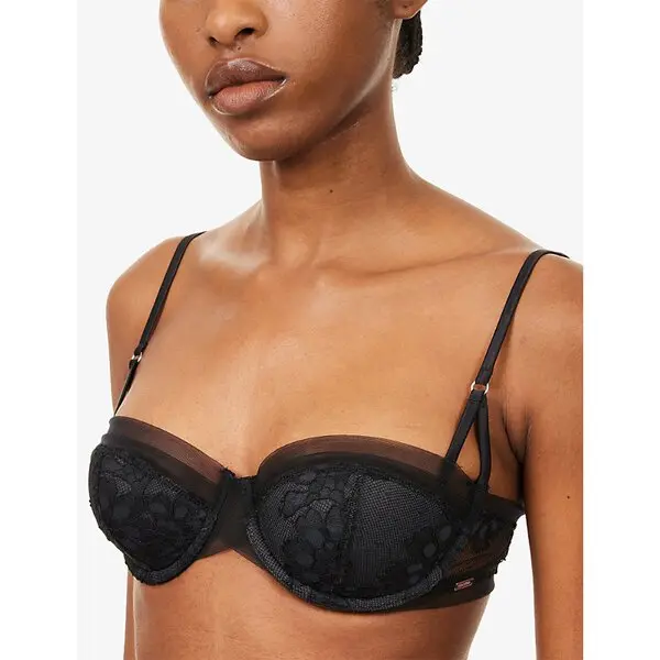 Calvin Klein Bridal Underwired Floral-lace Balconette Bra