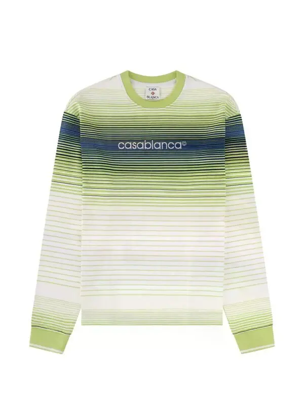 Casablanca Striped Long-sleeve Crewneck Sweatshirt